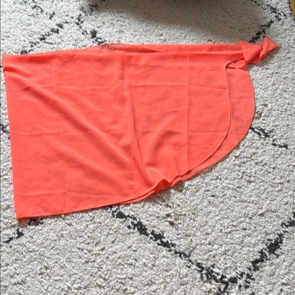 Swim | Vibrant Neon Coral Wrap Skirt Sarong Size Small | Poshmark